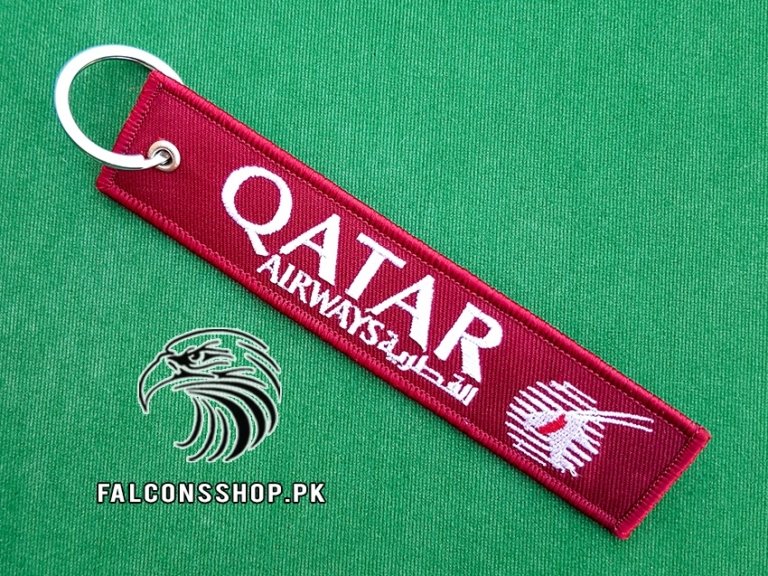 Qatar Airways Remove Before Flight Keychain - Falcons Shop